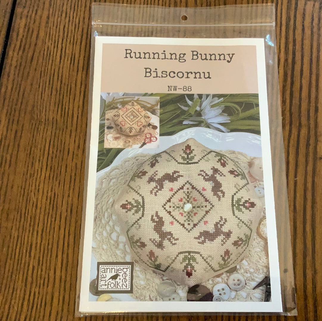 Running Bunny Biscornu – Riverview Stitching