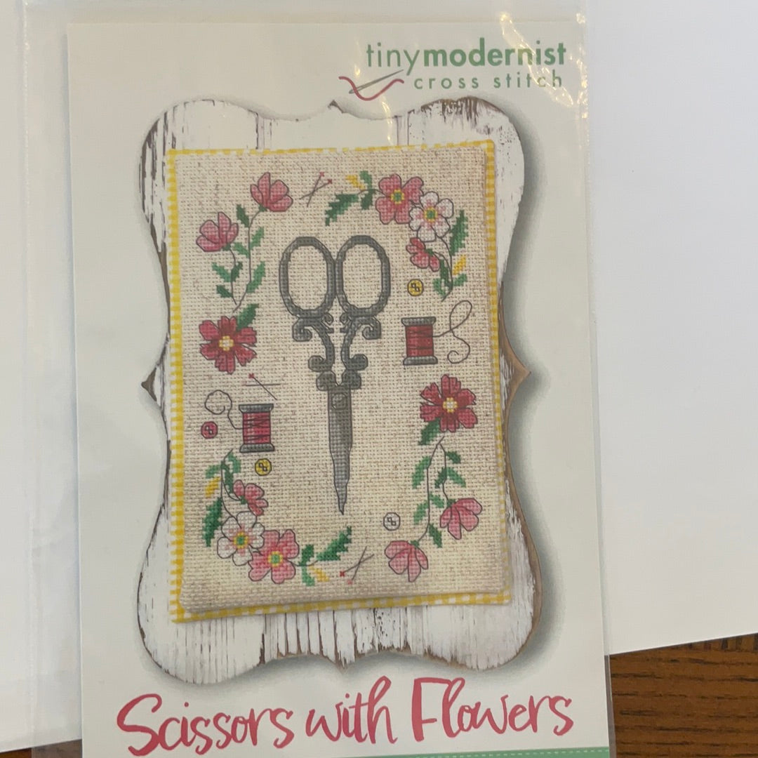 Scissors with Flower – Riverview Stitching