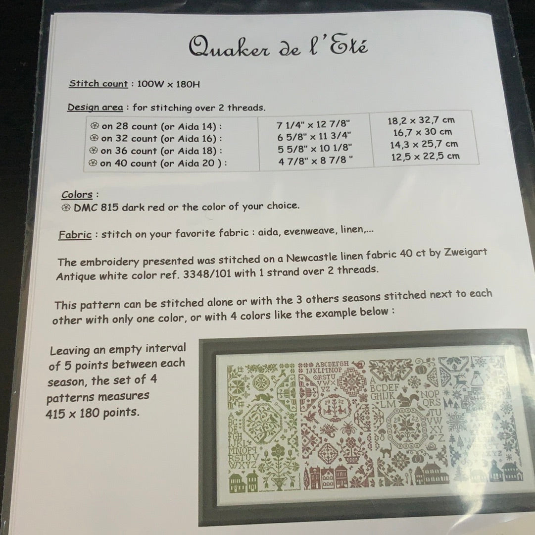 Quaker de l’Eté – Riverview Stitching